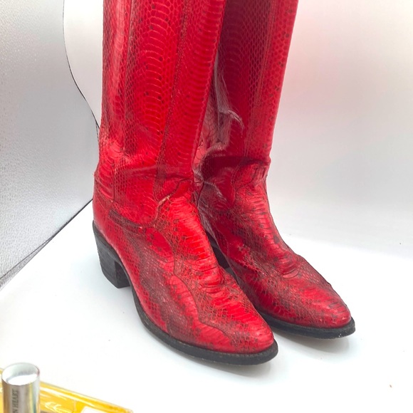 Dan Post | Shoes | Vintage Dan Post Red Python Size 7 M Cowboy Womens ...